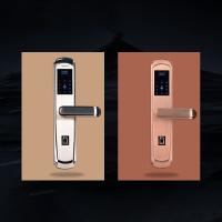 China Semi Automatic Glass Smart Fingerprint Door Lock C-Level NFC Code for sale