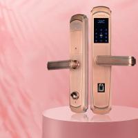 China Semi Automatic Glass Smart Fingerprint Door Lock C-Level NFC Code for sale