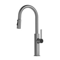 China Gooseneck Kitchen Pull Out Sink Faucet Hot And Cold Water Antisplash for sale