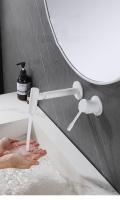 China Hotel Wall Mount Bathroom Faucet Embedded White Sink Taps 2kg Customized for sale