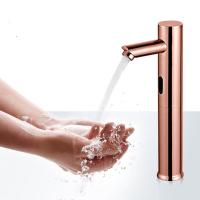 China OEM Induction Sensor Sink Bathroom Faucet Tap Automatic Single Cooling Rose Gold for sale