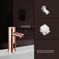 China OEM Induction Sensor Sink Bathroom Faucet Tap Automatic Single Cooling Rose Gold for sale