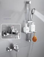 China Triple Aluminum Shower Head Square For Bathroom Bathtub Electroplated Copper for sale