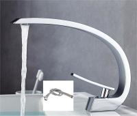 China Washbasin Zinc Alloy Faucet Curved Basin Taps All Copper For Bathroom Counter for sale