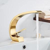 China Washbasin Zinc Alloy Faucet Curved Basin Taps All Copper For Bathroom Counter for sale