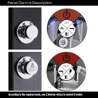China 6 Function Zinc Shower Head Panel Tower System LED Showerhead Faucet Rain Massage System for sale