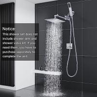 China Polished Chrome Square Handheld Zinc Shower Head Combo With Adjustable Extension Arm for sale