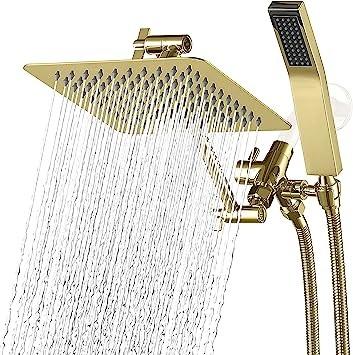 China 8 Inch Handheld Polished Brass Showerheads Brass Shower Handset for sale