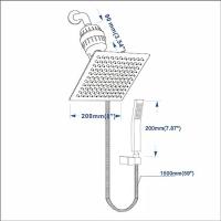 China ODM 8″ Square Zinc Shower Head Filtered Showerhead With Brass Handheld for sale