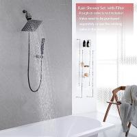 China ODM 8″ Square Zinc Shower Head Filtered Showerhead With Brass Handheld for sale