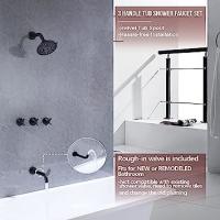 China Matte Black Rotatable Zinc Shower Head Spout Tub And Shower Trim Kit With Valve for sale