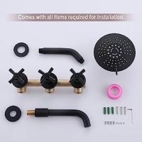 China Matte Black Rotatable Zinc Shower Head Spout Tub And Shower Trim Kit With Valve for sale