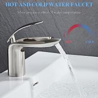 China Round Hollowed Waterfall Bathroom Faucet Tap For Lavatory Vanity for sale
