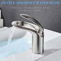 China Round Hollowed Waterfall Bathroom Faucet Tap For Lavatory Vanity for sale