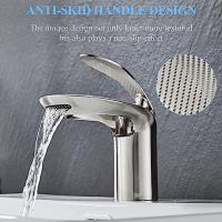 China Round Hollowed Waterfall Bathroom Faucet Tap For Lavatory Vanity for sale