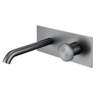 China Embedded Wall Basin Brushed Aluminum Faucets Contemporary Kitchen Taps Copper for sale