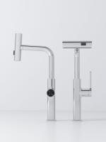 China Motion Sensor Waterfall Zinc Alloy Faucet Digital Display For Kitchen Multifunctional for sale