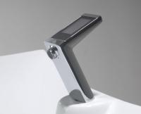 China Smart Deck Mount Watersense Faucet Brushed Chrome Bathroom Taps With Digital Display for sale