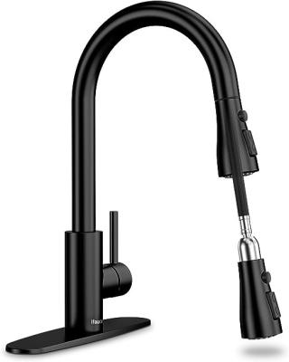China Swivel Spout Kitchen Faucet Tap With Pull Down Sprayer Brushed Nickel for sale