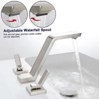 China 2 Handle Widespread Bathroom Faucet Tap For 3 Holes Solid Brass 8 Inch Waterfall for sale