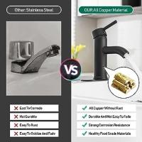 China Black RV Widespread Lavatory Faucet Vessel Sink Mixer Tap With Deck Plate for sale