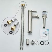 China Vessel Vanity Bathroom Faucet Tap With Brushed Nickel Single Handle for sale