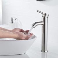 China Vessel Vanity Bathroom Faucet Tap With Brushed Nickel Single Handle for sale