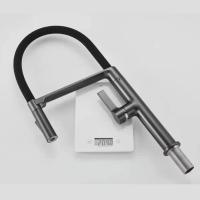China All Copper Brushed Aluminum Faucets Rotating Gunmetal Kitchen Tap for sale