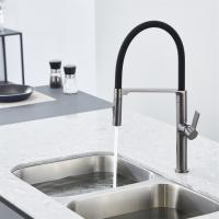 China All Copper Brushed Aluminum Faucets Rotating Gunmetal Kitchen Tap for sale
