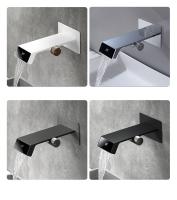 China Digital Brushed Aluminum Faucets Concealed Basin Tap In Wall for sale