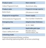 China Indoor Fingerprint Door Lock Auto Lock with TUYA App Control Keyless Entry Fingerprint Smart Door Lock for sale