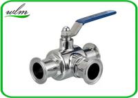 China DIN32676 Manual 3 Way Ball Valve For Hygienic Pipeline for sale