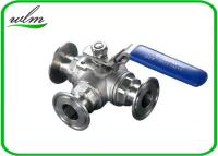 China DIN32676 Manual 3 Way Ball Valve For Hygienic Pipeline for sale