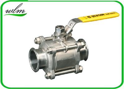 China Sanitary Manual Ball Valve , Three Piece Encapsulated Hygienic Ball Valves for sale
