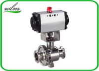 China Tri Clamp Sanitary Ball Valves With Aluminum Pneumatic Actuator , Non Retention for sale