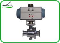China Tri Clamp Sanitary Ball Valves With Aluminum Pneumatic Actuator , Non Retention for sale