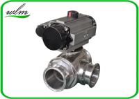 China Clamped Sanitary 3 Way Ball Valve / Stainless Steel Pneumatic Ball Valves for sale