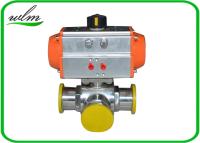 China Clamped Sanitary 3 Way Ball Valve / Stainless Steel Pneumatic Ball Valves for sale