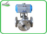 China Light Weight Sanitary Ball Valves Aluminum Pneumatic Actuator , Flanged Connection End for sale