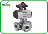 China Light Weight Sanitary Ball Valves Aluminum Pneumatic Actuator , Flanged Connection End for sale