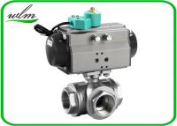 China Food Grade 3 Way Sanitary Ball Valves  Male / Female Thread , Floating Ball Core Structure for sale