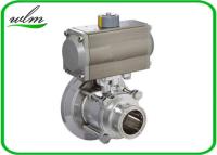 China Hygienic Weld Clamp Flange Thread Tank Bottom Ball Valve With Aluminum Pneumatic Actuator for sale