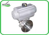 China Hygienic Weld Clamp Flange Thread Tank Bottom Ball Valve With Aluminum Pneumatic Actuator for sale
