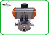 China Sanitary Full Bore Ball Valve Clamp / Thread / Weld / Flange 3 Way , Non Retention for sale