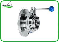 China Manual Sanitary Butterfly Valves Square Or Round Flange For Wine Tanks for sale