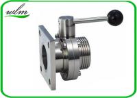 China Manual Sanitary Butterfly Valves Square Or Round Flange For Wine Tanks for sale