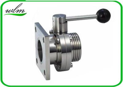 China Manual Sanitary Butterfly Valves Square Or Round Flange For Wine Tanks for sale