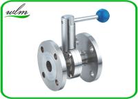 China High Performance Hygienic Butterfly Valves , Flanged Butterfly Valve Pull Rod Handle for sale