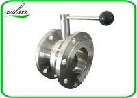 China High Performance Hygienic Butterfly Valves , Flanged Butterfly Valve Pull Rod Handle for sale