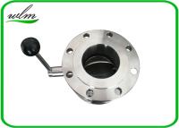 China High Performance Hygienic Butterfly Valves , Flanged Butterfly Valve Pull Rod Handle for sale
